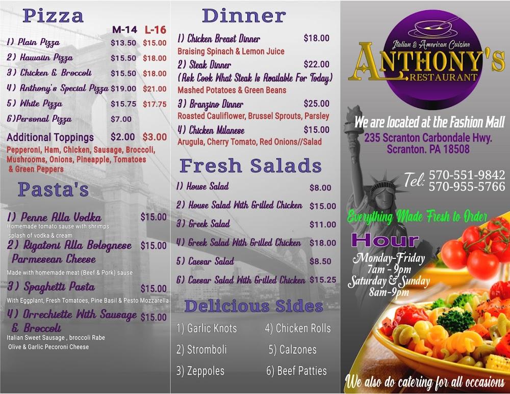 Anthony's Restaurant - Italian restaurant in Scranton, PA